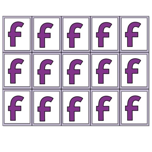 Brag Tags - Alphabet - Color Border - Lowercase f - Lucky Little Learners