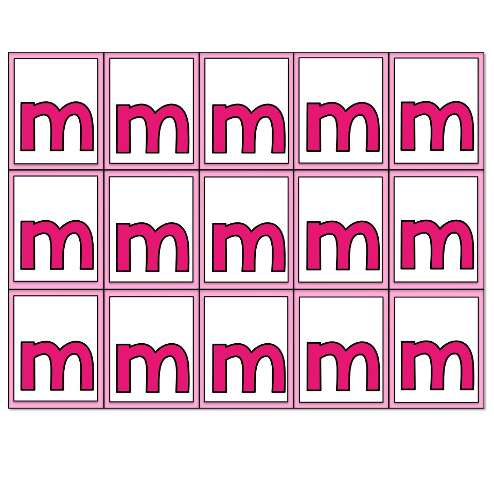 Brag Tags - Alphabet - Color Border - Lowercase m - Lucky Little Learners