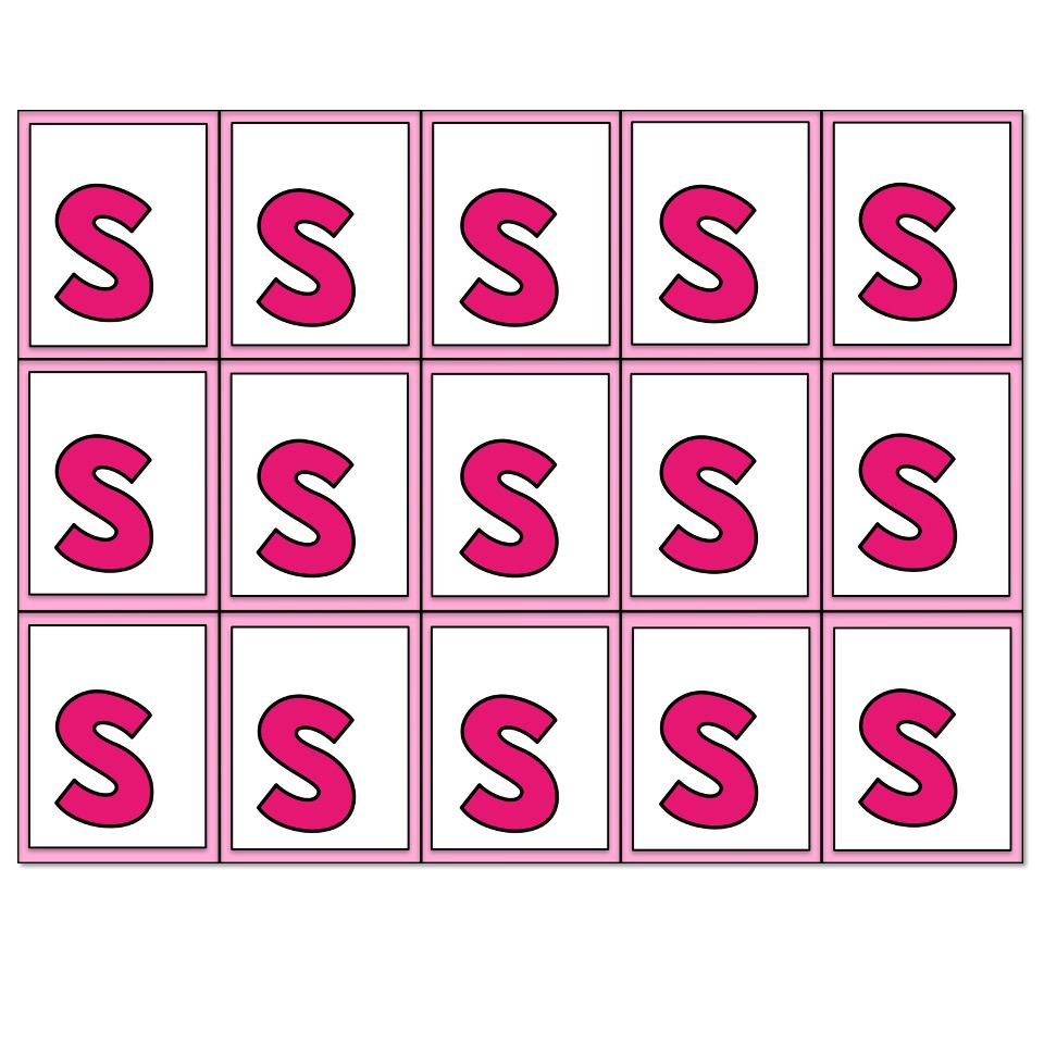 Brag Tags - Alphabet - Color Border - Lowercase s - Lucky Little Learners