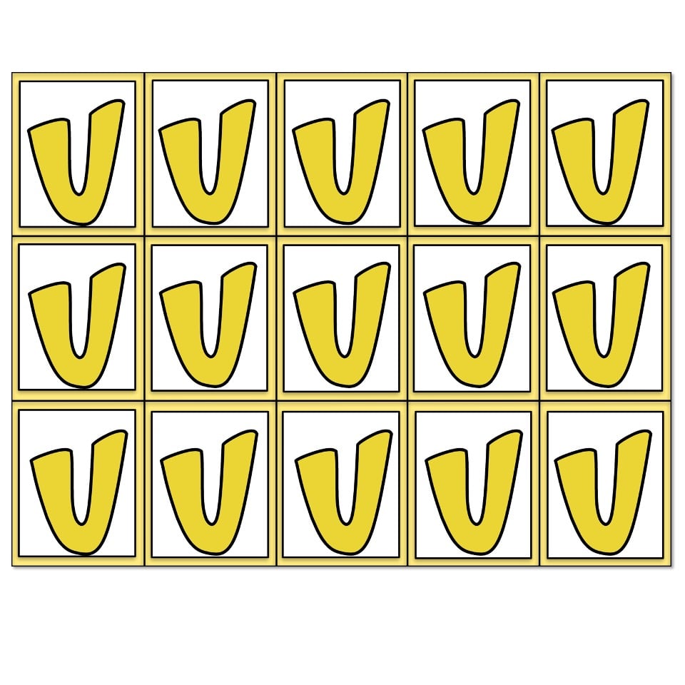 Brag Tags - Alphabet - Color Border - Uppercase U - Lucky Little Learners