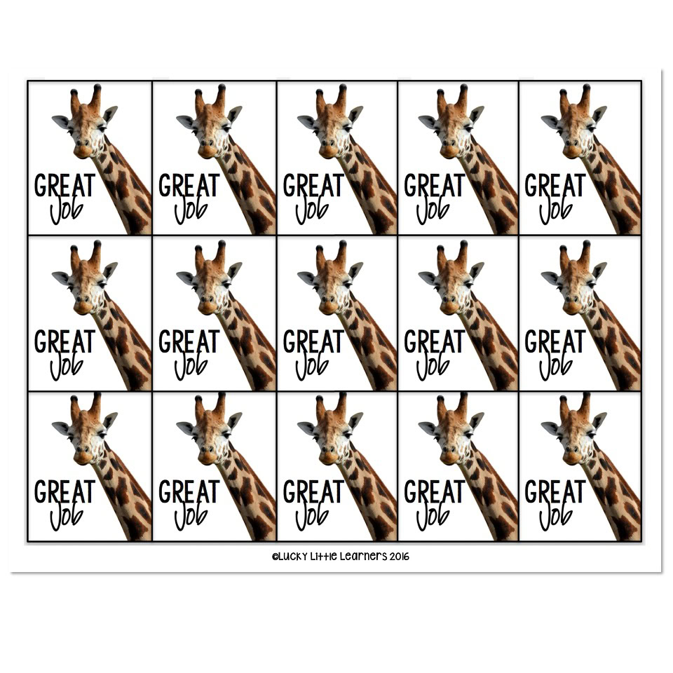 Brag Tags - Animal Friends - Great Giraffe - Lucky Little Learners