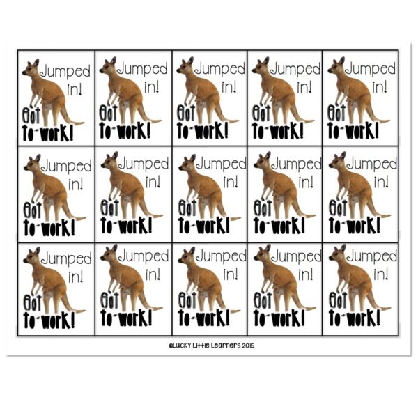 Brag Tags - Animal Friends - Jump into Work Kangaroo - Lucky Little ...