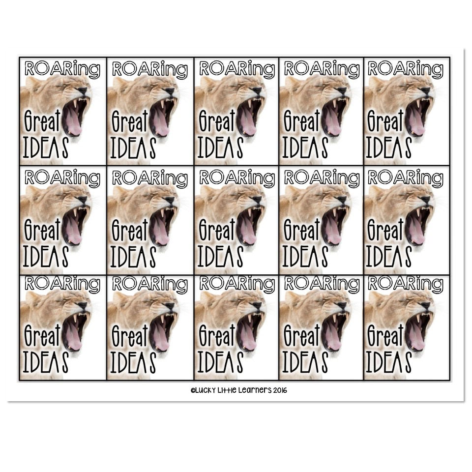 Brag Tags - Animal Friends - Roaring Idea Lion - Lucky Little Learners