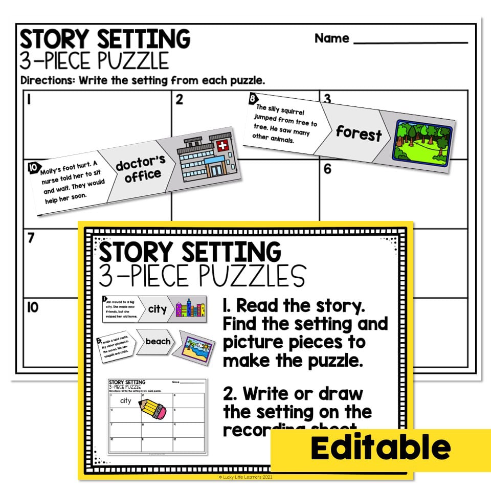 Editable - 1st Grade Reading Center - Setting - Lucky Little Learners