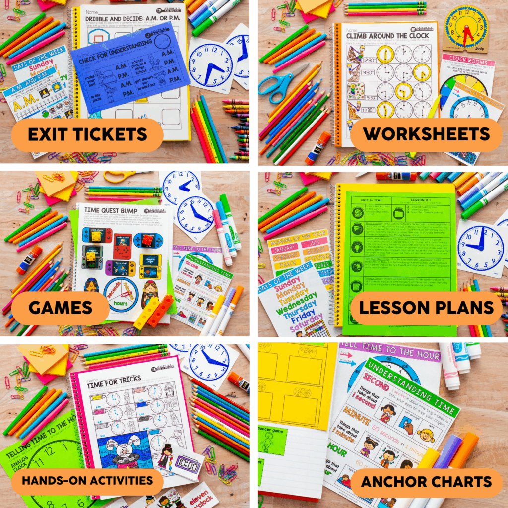 1st Grade Telling Time Unit - Lucky Little Learners