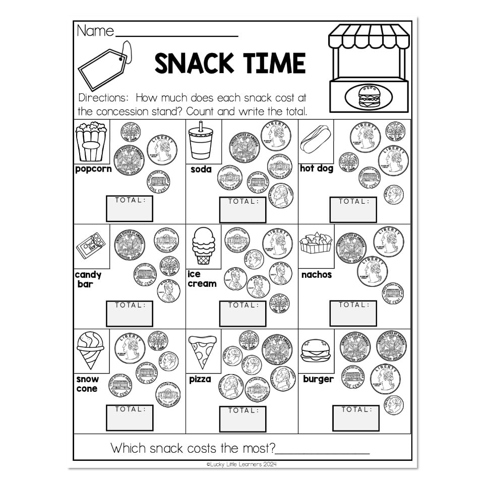 Basketball Transformation - Math - Counting Money - Snack Time - Lucky ...