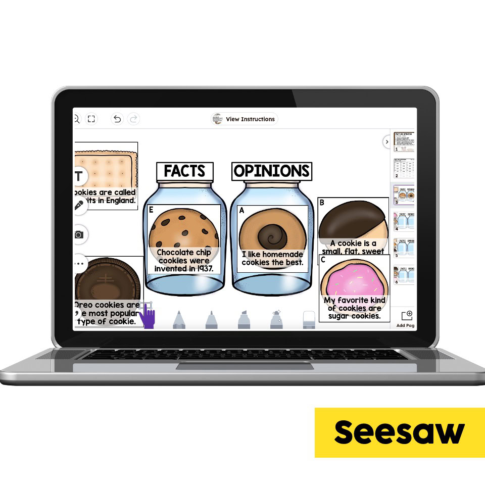Digital Seesaw - 2nd Grade Writing Center - Fact or Opinion - Lucky ...