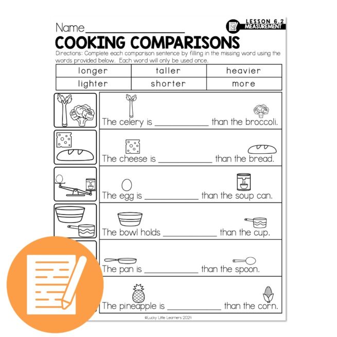 Lucky to Learn Math - 1st Grade - Lesson 6.2 - Comparing Attributes ...
