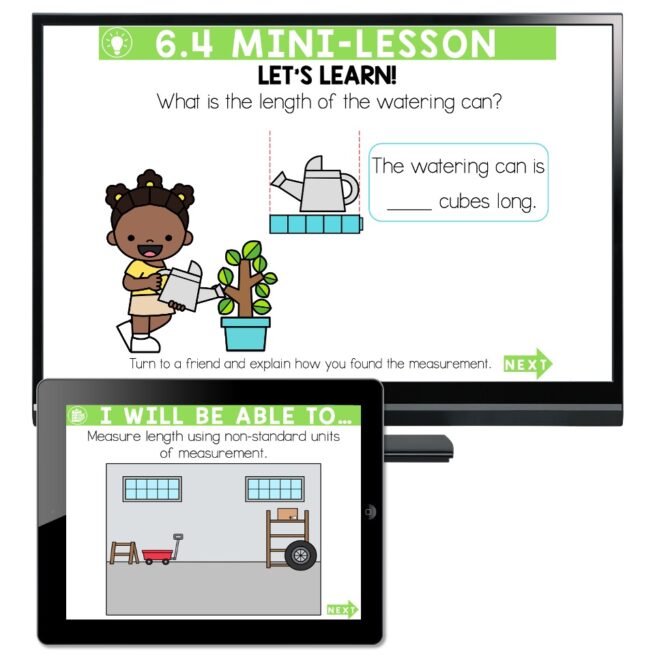 Lucky to Learn Math - 1st Grade - Lesson 6.4 - Non-Standard Measurement ...
