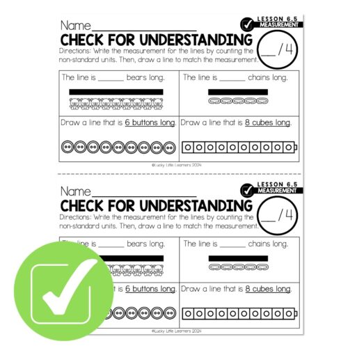 Lucky to Learn Math - 1st Grade - Lesson 6.5 - Non-Standard Measurement ...