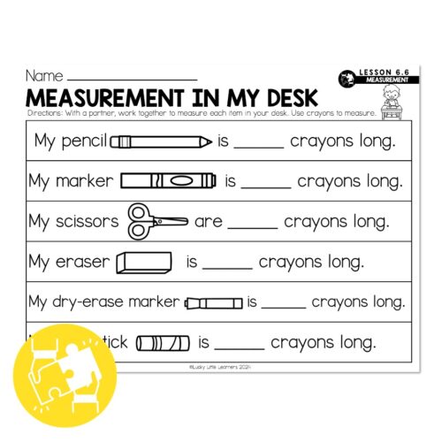 Lucky to Learn Math - 1st Grade - Lesson 6.6 - Non-Standard Measurement ...