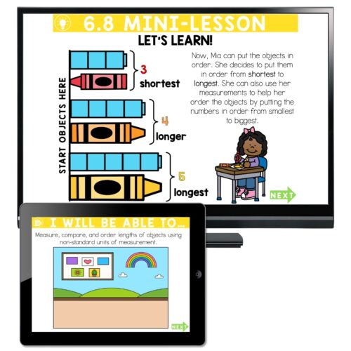Lucky to Learn Math - 1st Grade - Lesson 6.8 - Non-Standard Measurement ...