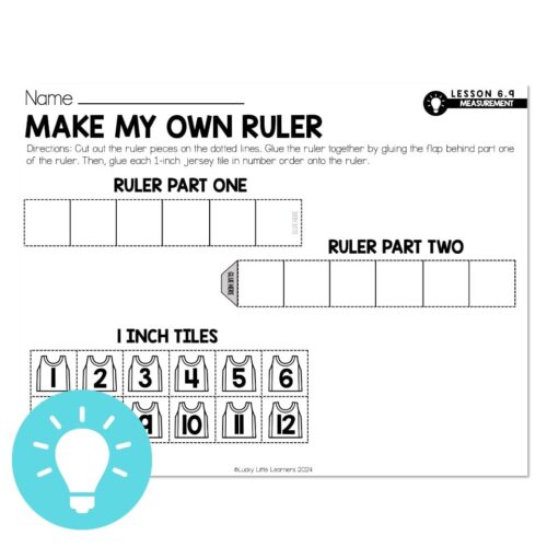 Lucky to Learn Math - 1st Grade - Lesson 6.9 - Measurement with a Ruler ...
