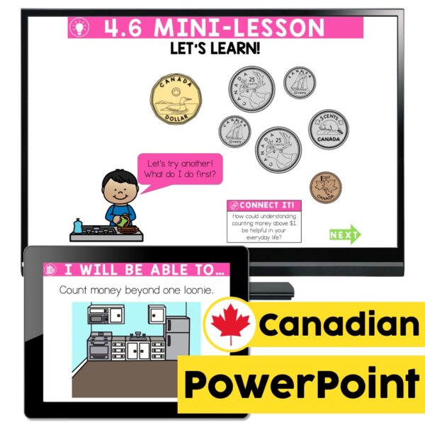 Lucky to Learn Math - Canadian Money - Count Money Beyond A Loonie ...