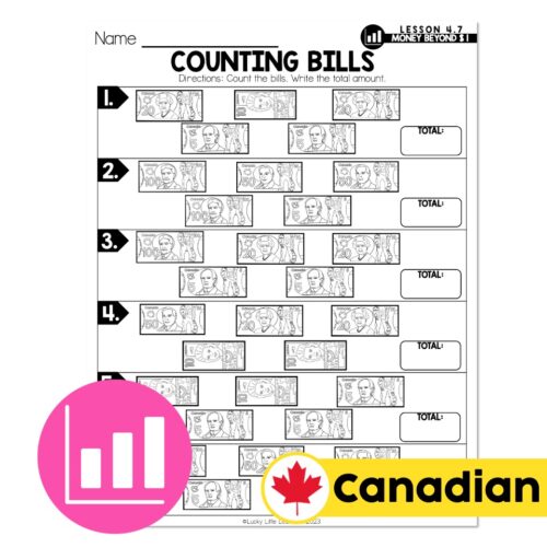 Lucky to Learn Math - Canadian Money - Count Money Beyond A Loonie ...