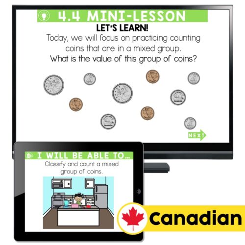 Lucky to Learn Math - Canadian Money - Counting Mixed Coins - Lesson 4. ...
