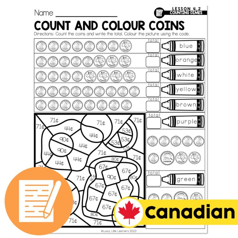 Lucky to Learn Math - Canadian Money - Dimes - Lesson 4.2 - Count and ...