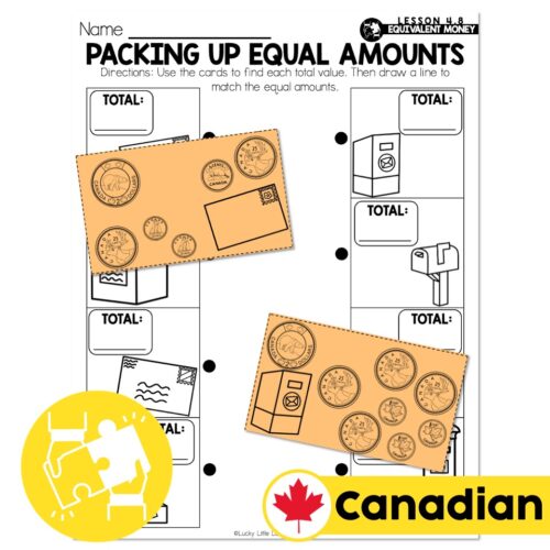 Lucky to Learn Math - Canadian Money - Equivalent Money Amounts ...