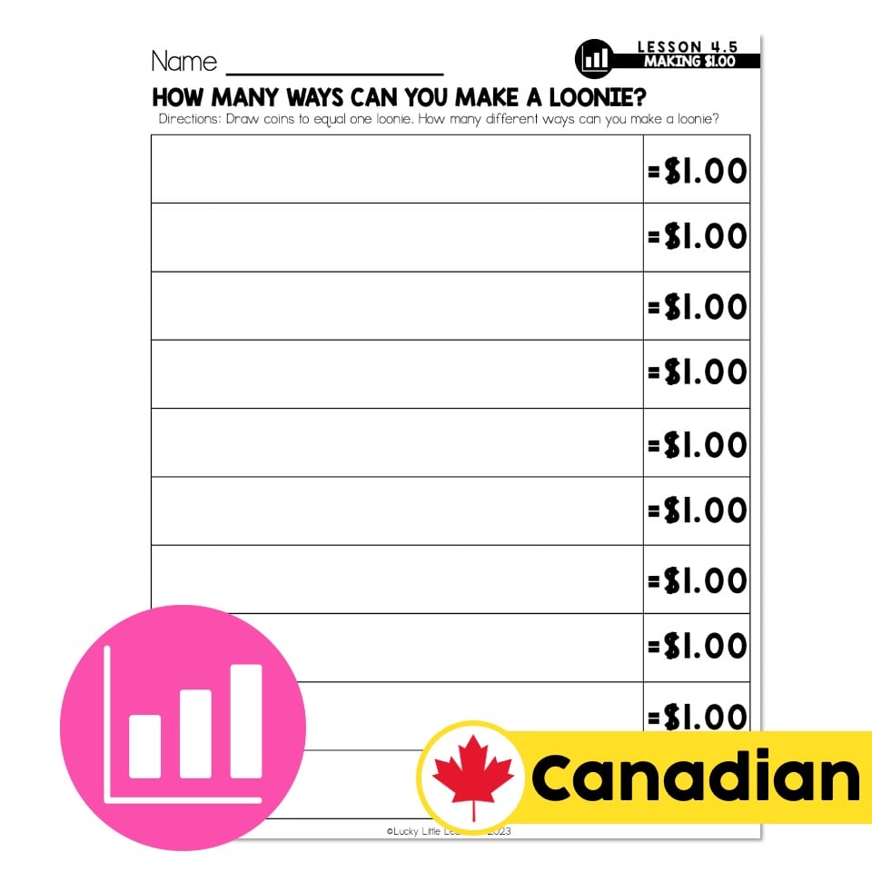 Lucky to Learn Math - Canadian Money - Make A Loonie - Lesson 4.5 - How ...