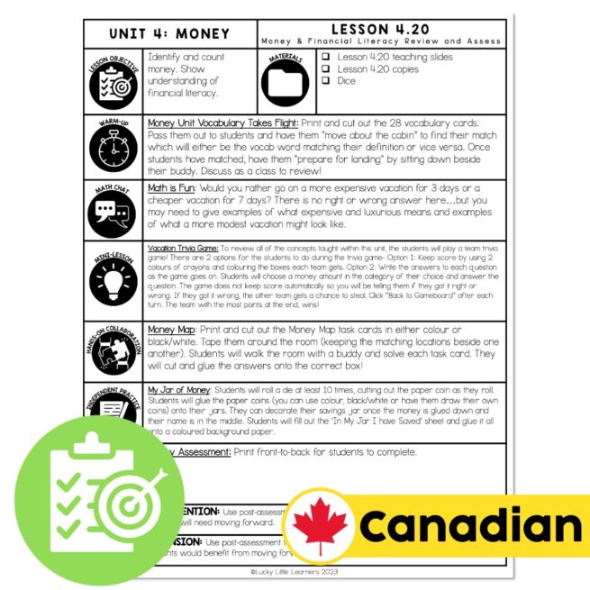 Lucky to Learn Math - Canadian Money - Money and Financial Literacy ...