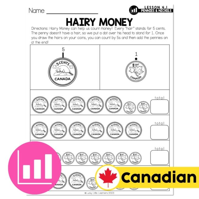 Lucky to Learn Math - Canadian Money - Pennies and Nickels - Lesson 4.1 ...
