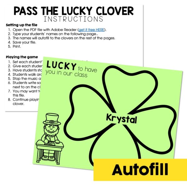 Pass the Lucky Clover - Lucky Little Learners