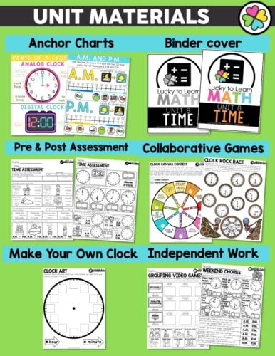 1st Grade Telling Time Unit - Lucky Little Learners