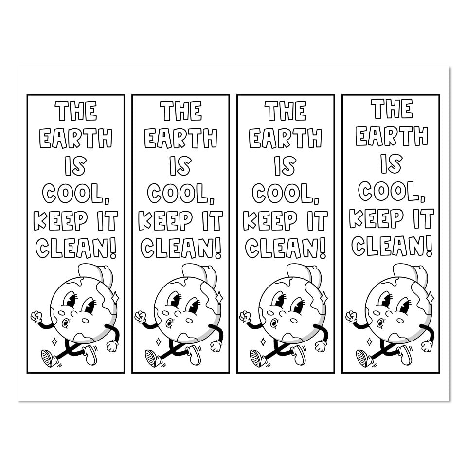 Student Bookmarks - Earth Day - The Earth is Cool Keep it Clean - Lucky ...