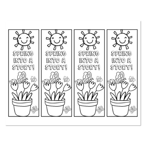 Student Bookmarks - Spring - Spring into a Story - Lucky Little Learners