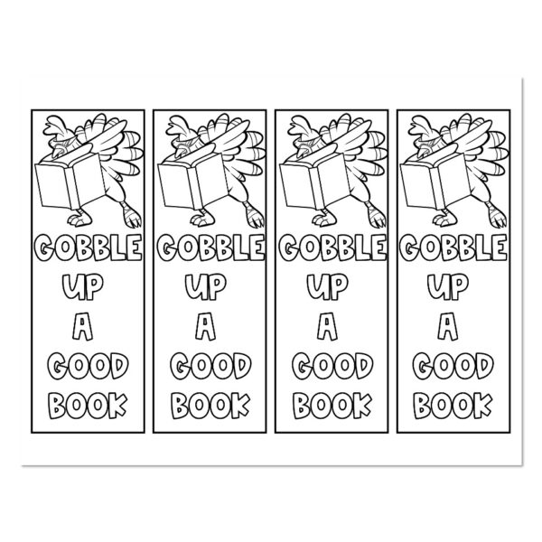Student Bookmarks - Thanksgiving Turkey - Gobble up a Good Book - Lucky ...