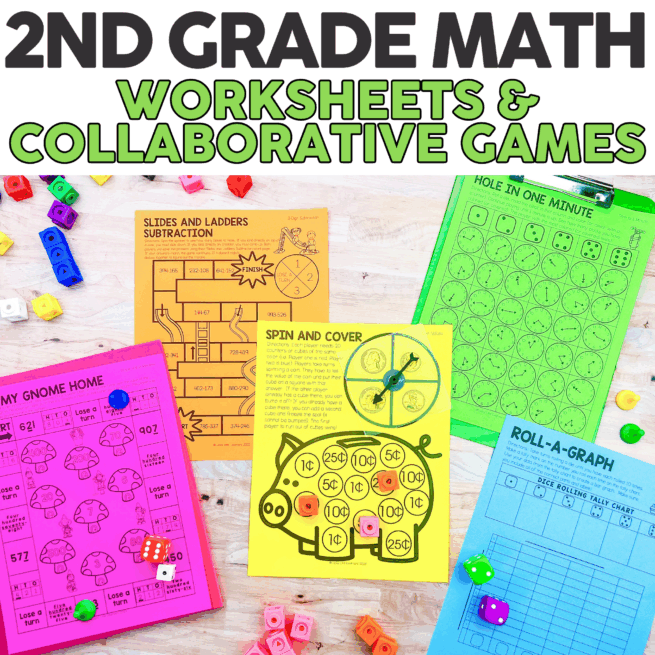 Math partner games and worksheets - Lucky Little Learners