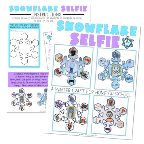 Hallway Display Projects - Snowflake Selfie - Lucky Little Learners