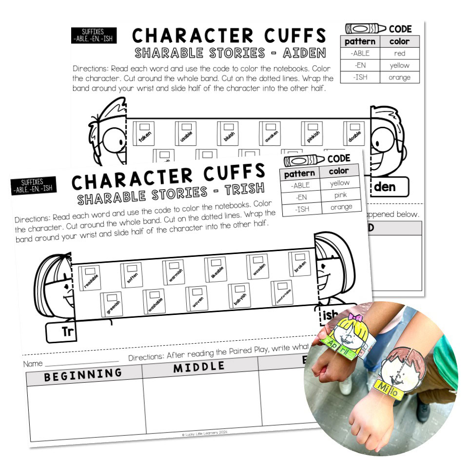Paired Play - Character Cuffs - Suffixes -ABLE -EN -ISH - Sharable ...