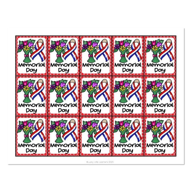Brag Tags - Holidays - Memorial Day - Lucky Little Learners