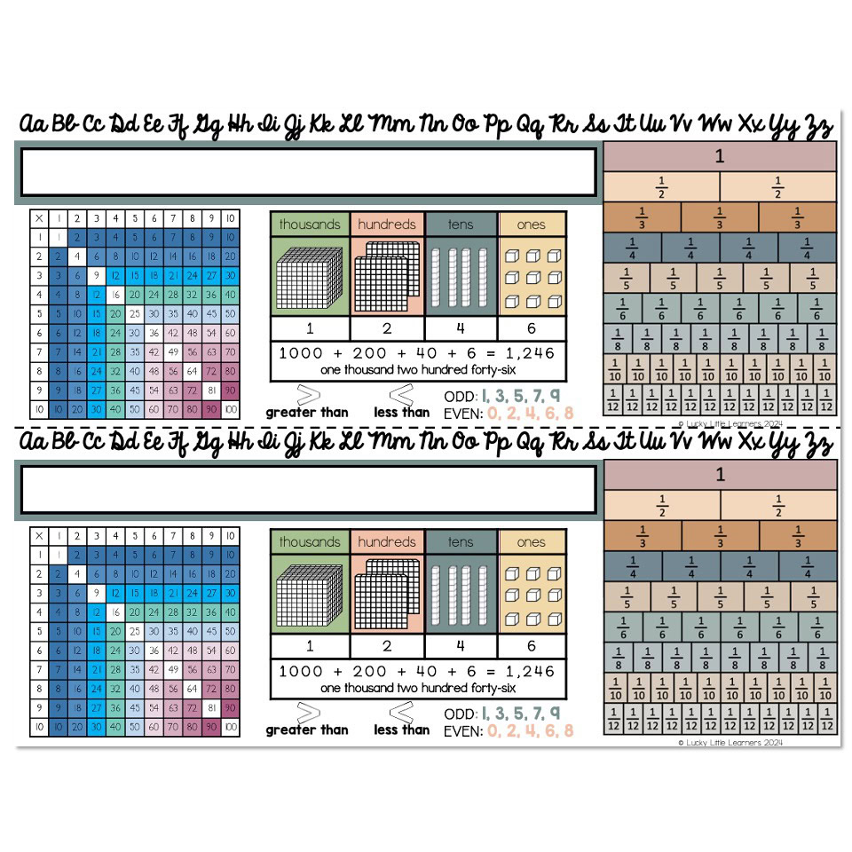 Classroom Setup - Visuals - Desk Plates - Muted Tones Version 6 - Lucky ...