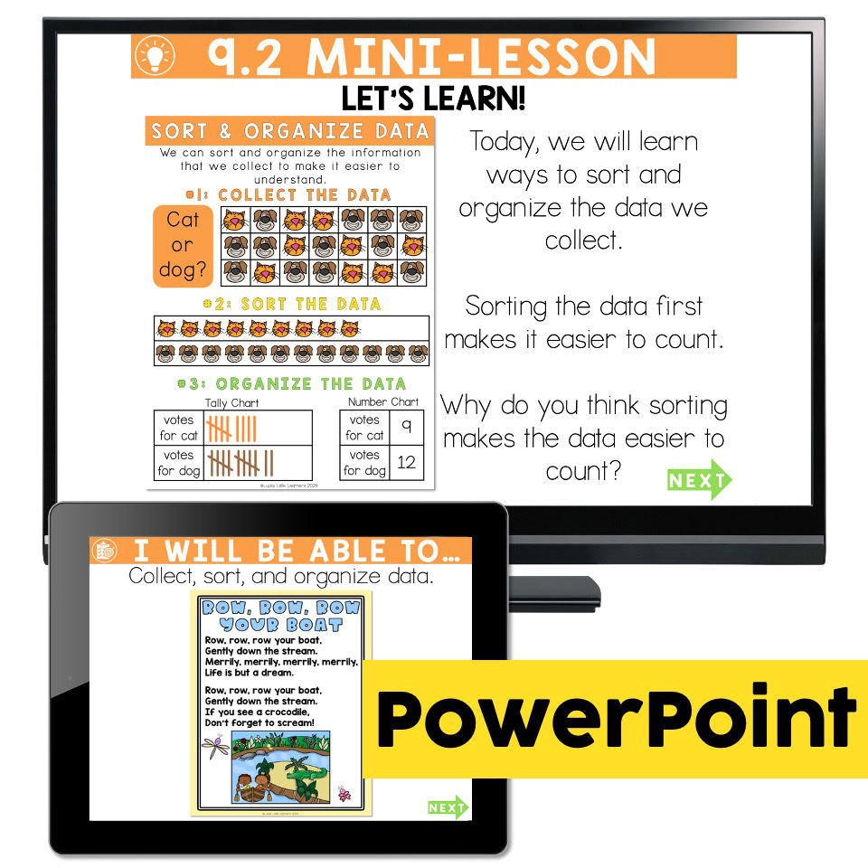 Lucky to Learn Math - 1st Grade - Lesson 9.2 - Organize Data - Teaching ...
