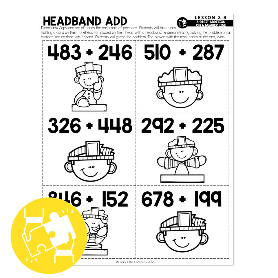 Lucky to Learn Math - 3-Digit Addition on a Number Line - Lesson 3.8 ...