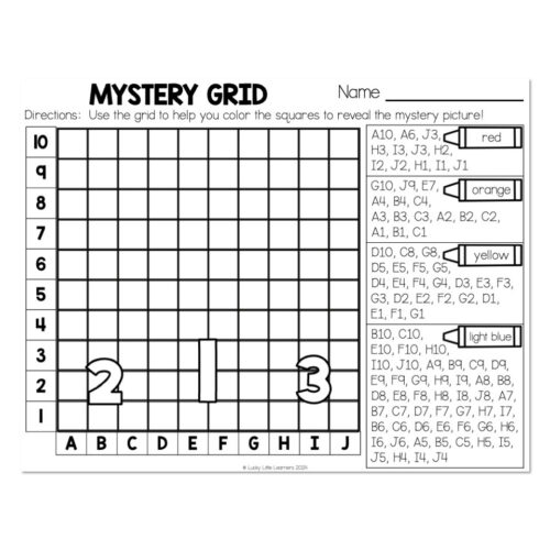 Summer Games - Math - Mystery Grid Picture - Lucky Little Learners