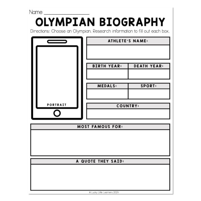 Summer Games - Social Studies and Writing - Research an Olympian ...