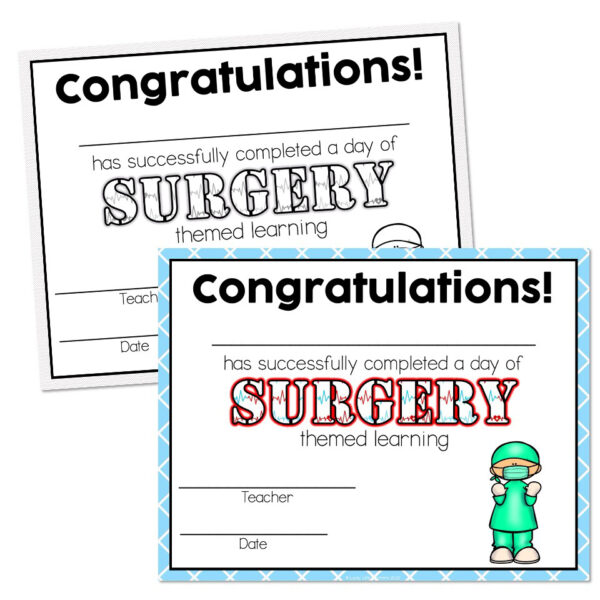 Surgery Classroom Transformation - Certificate - Lucky Little Learners