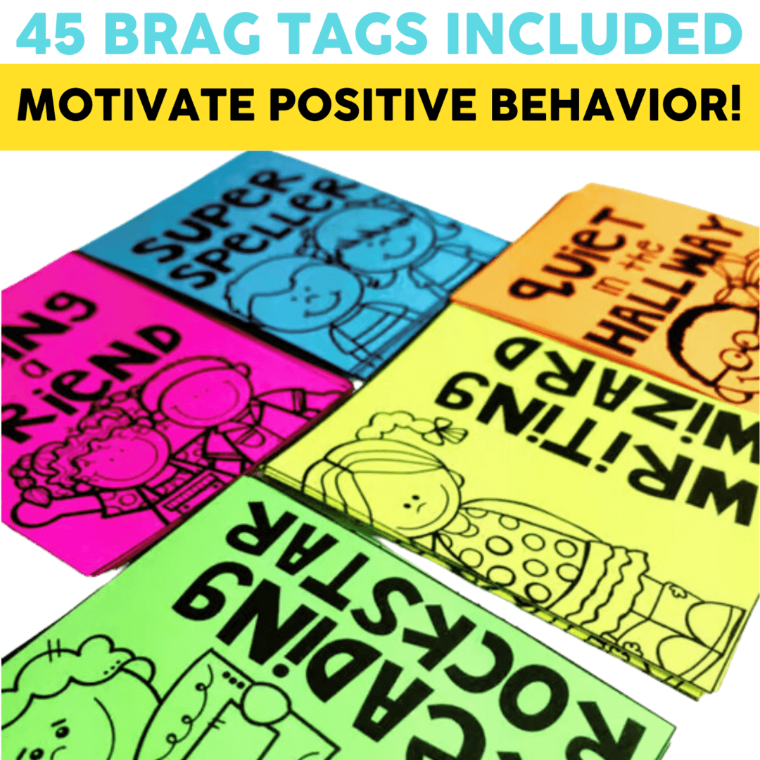 Editable B&W Brag Tags - Kids - Lucky Little Learners