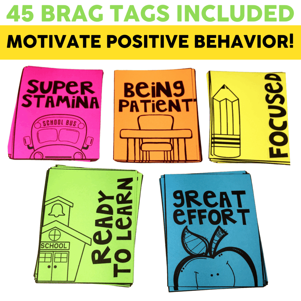 Editable B&W Brag Tags - School - Lucky Little Learners