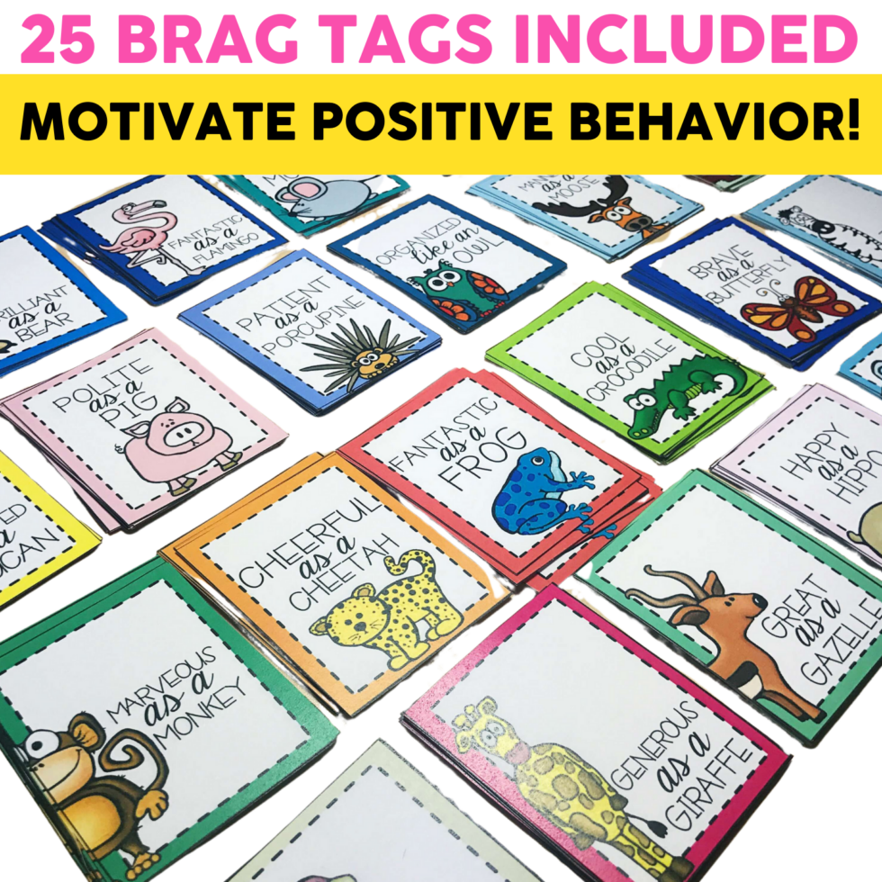 Animal Compliments Brag Tags - Lucky Little Learners