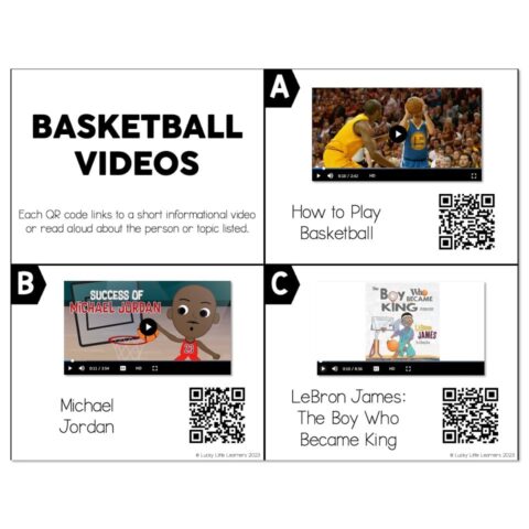 Basketball Transformation - QR Code Videos - Lucky Little Learners
