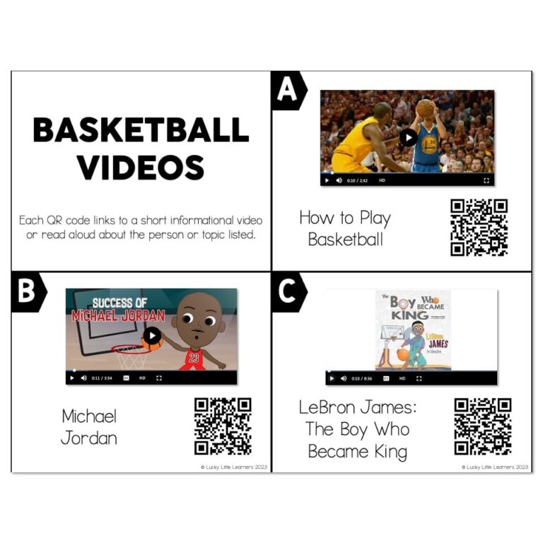 Basketball Transformation - QR Code Videos - Lucky Little Learners