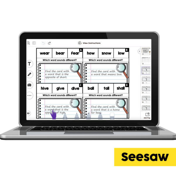 Digital Seesaw - 2nd Grade Phonics Center - Inconsistent Spelling ...
