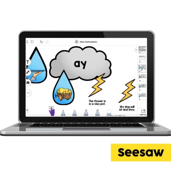 Digital Seesaw - 2nd Grade Phonics Center - Long A Vowel Teams - Lucky ...