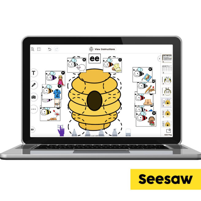 Digital Seesaw - 2nd Grade Phonics Center - Long E Vowel Teams - Lucky ...