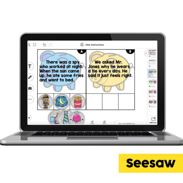 Digital Seesaw - 2nd Grade Phonics Center - Long I Vowel Teams - Lucky ...