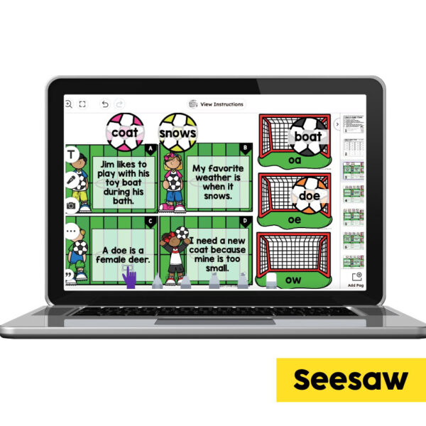 Digital Seesaw - 2nd Grade Phonics Center - Long O Vowel Teams - Lucky ...